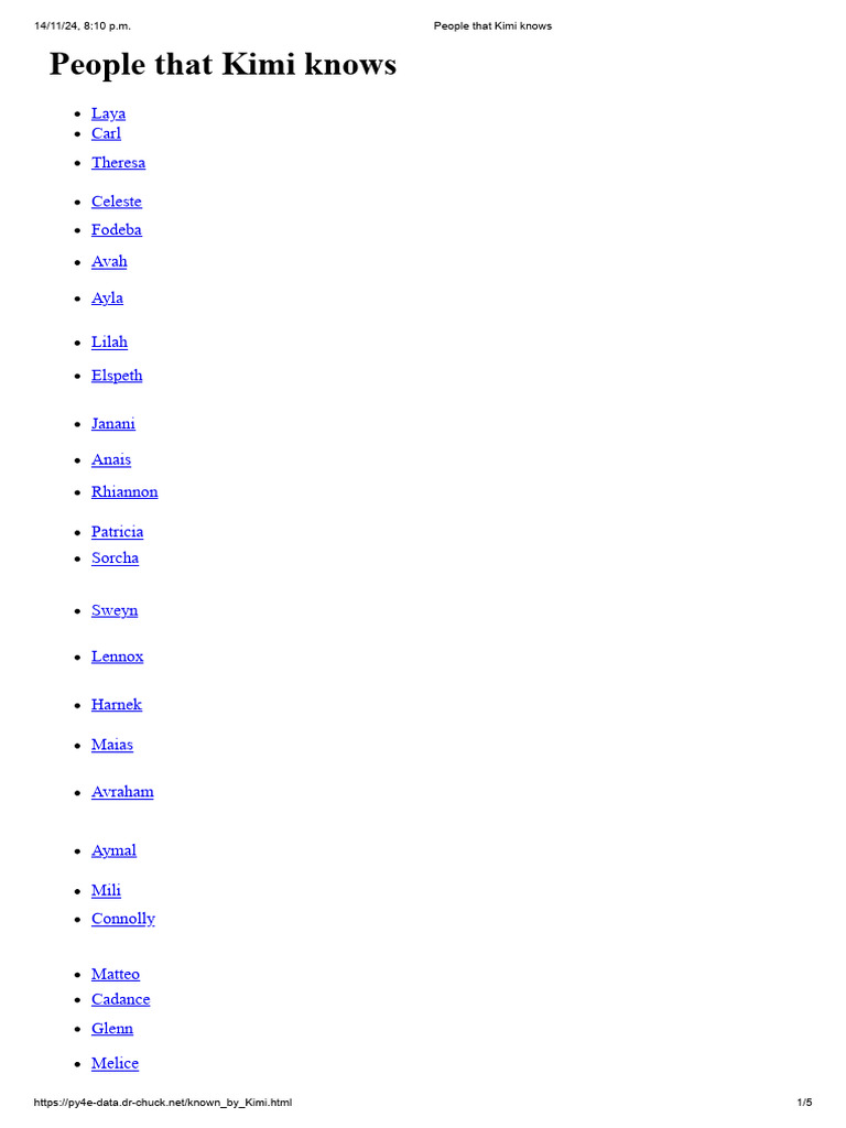 Kimi's Network Connections | PDF | Social Science | Wellness