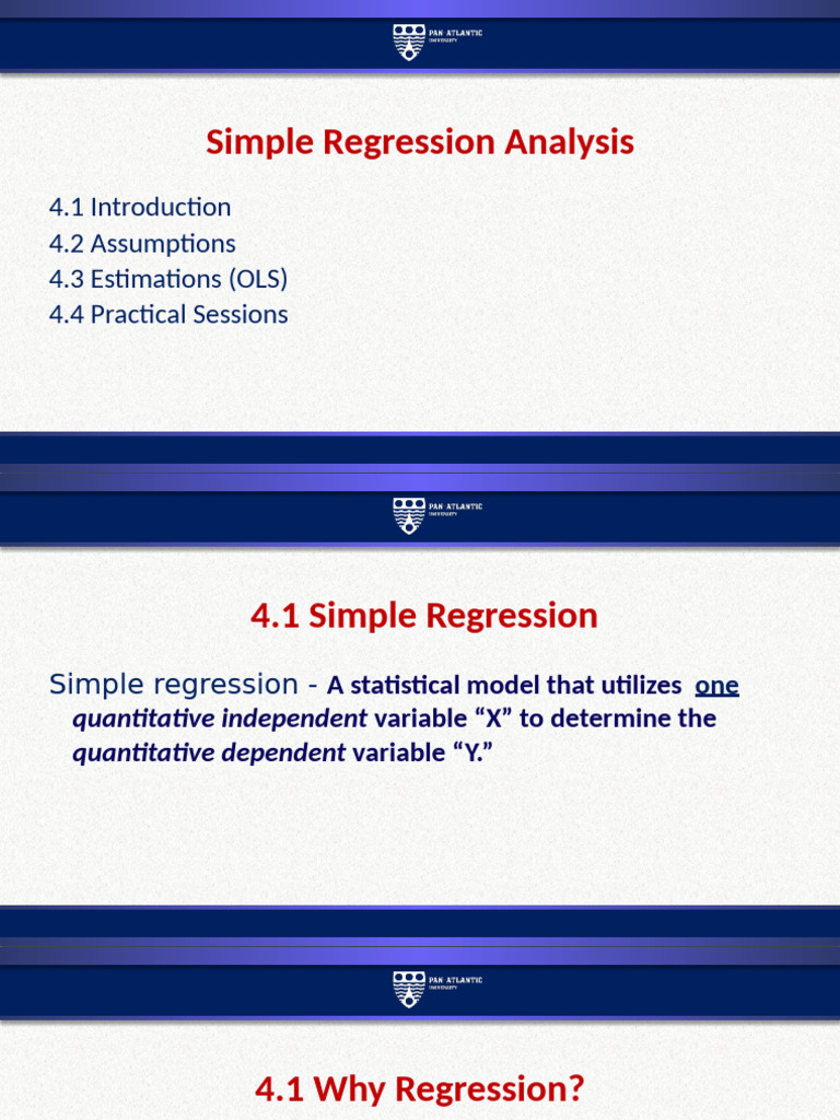 Lectures 7 8-Simple Regression Analysis - Assumptions and Estimations (OLS) | PDF | Errors And ...