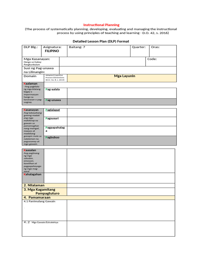 DLP Template | PDF