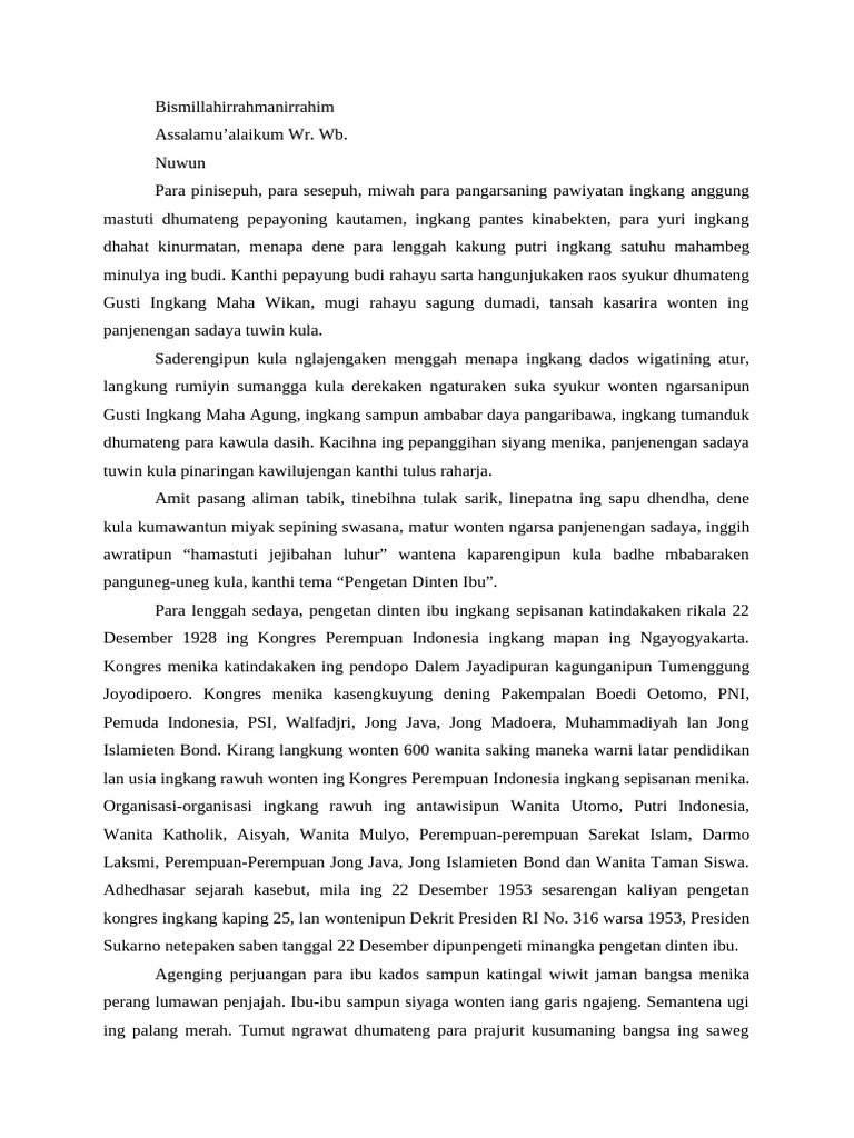 Pidato Hari Ibu | PDF