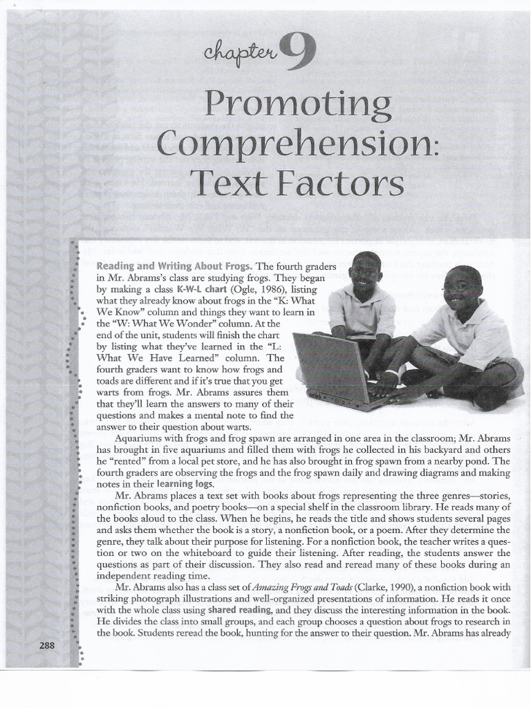 Ch9 Promoting Comprehension | PDF