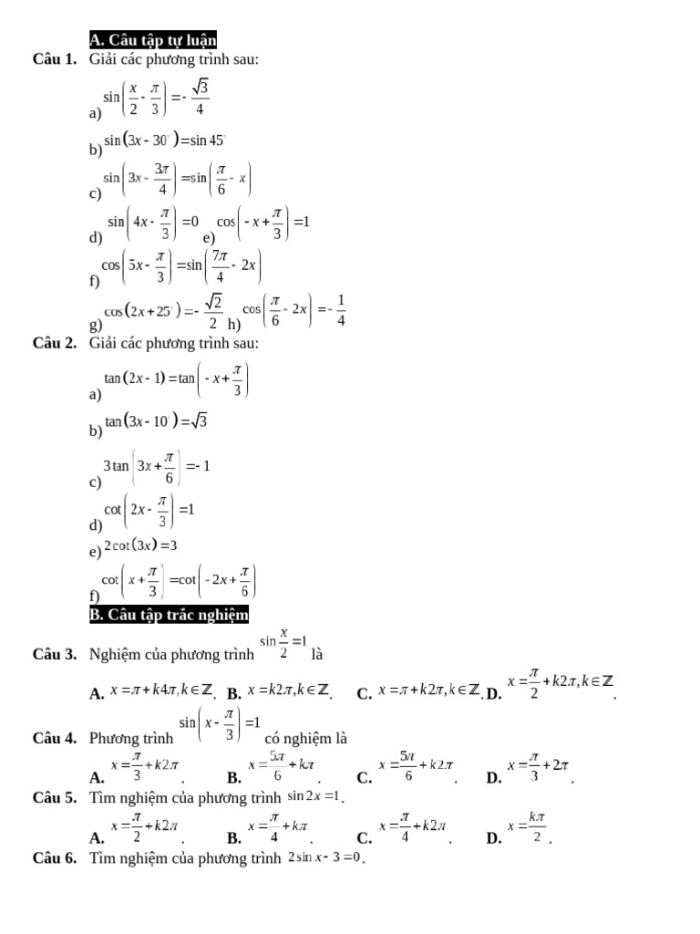 Phương Trinh Lư NG Giác Cơ Ban | PDF