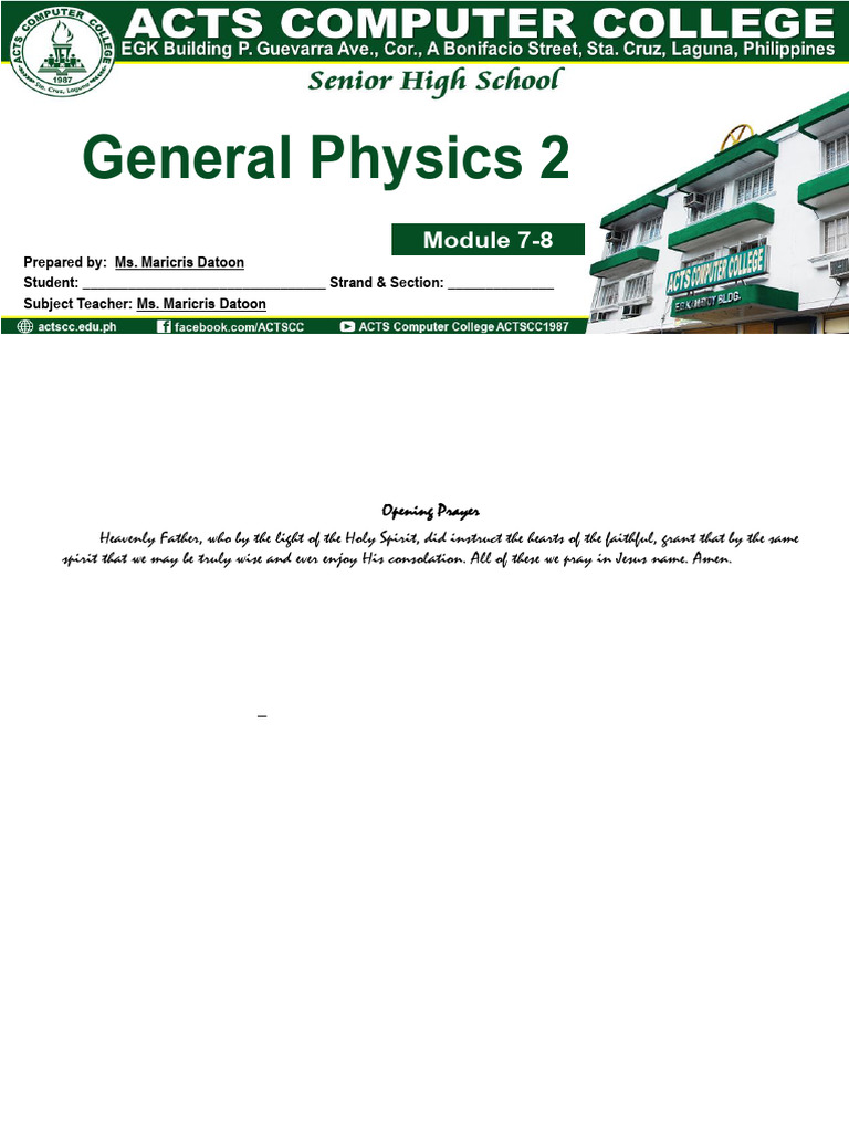 Grade 12 Physics Module: Current Divider | PDF | Series And Parallel ...