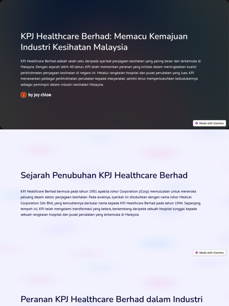 KPJ Healthcare Berhad Memacu Kemajuan Industri Kesihatan Malaysia | PDF