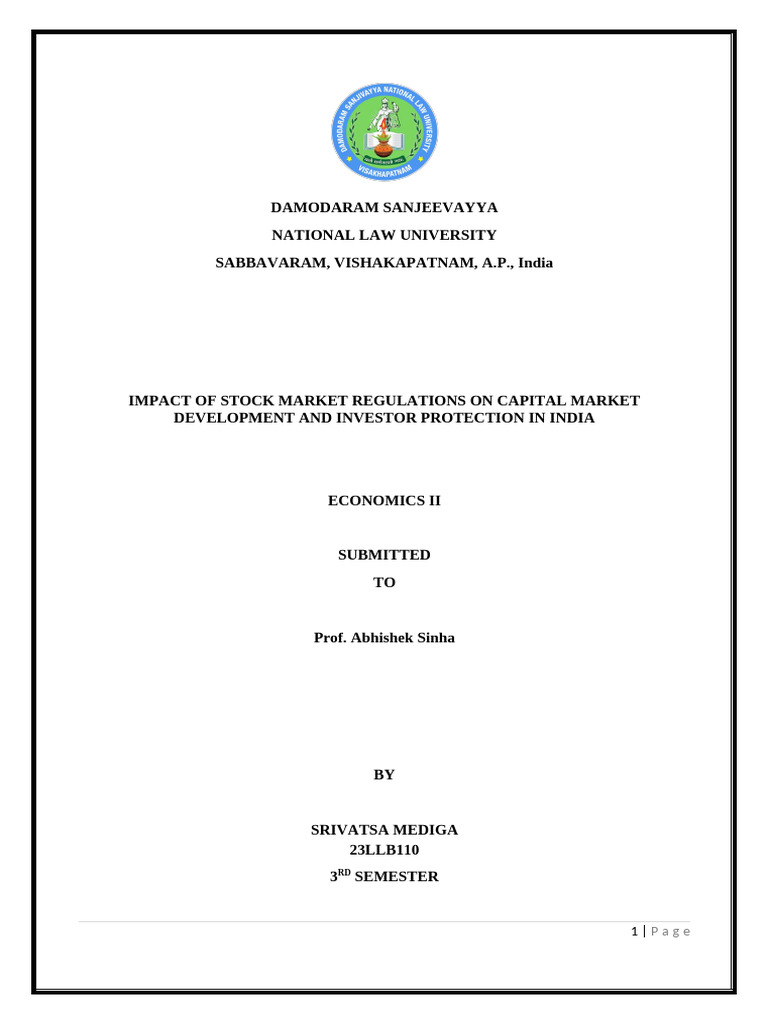Economics II Project Work | PDF | Securities (Finance) | Capital Market