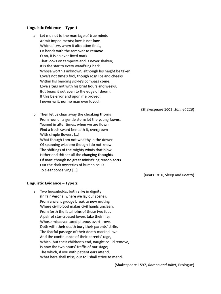 Handout 1 - Linguistic Evidence | PDF | Classics