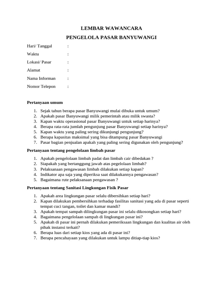 Lembar Wawancara | PDF
