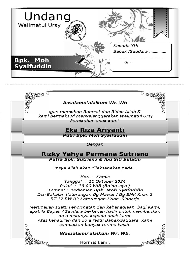 Undangan Walimatul Ursy Yang Bisa Di Edit Format Word Doc015 - by ...