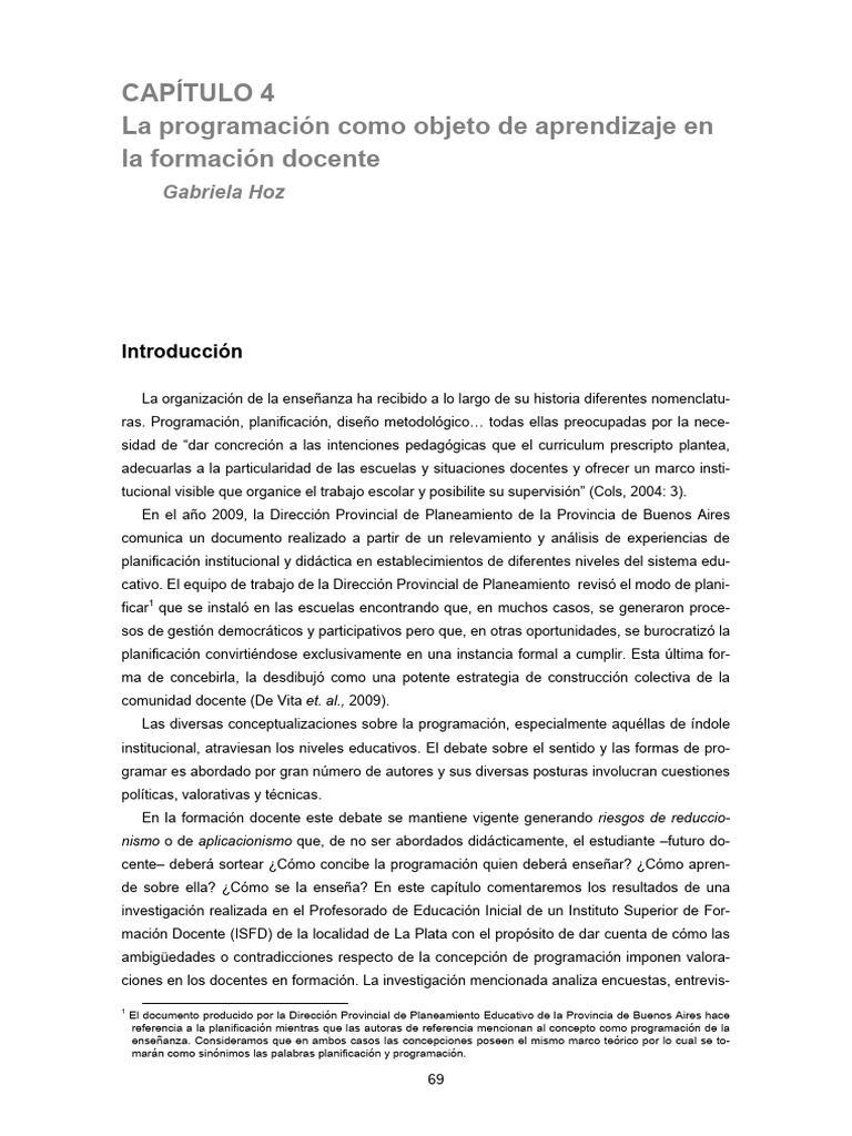 Picco y Orienti - Capítulo 4 | PDF | Enseñando | Plan de estudios