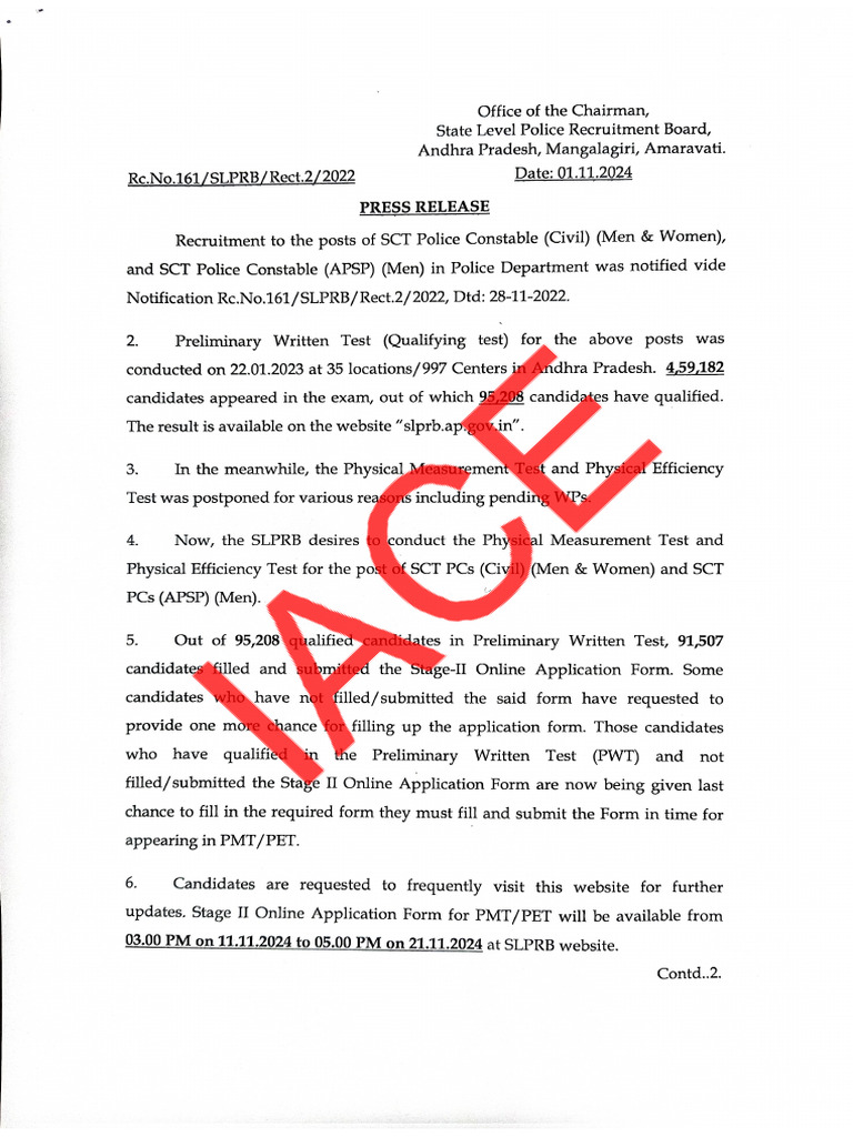 Ap Constable Events Dates Announced | PDF