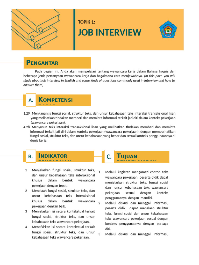Modul Job Interview | PDF | Karier & Perkembangan