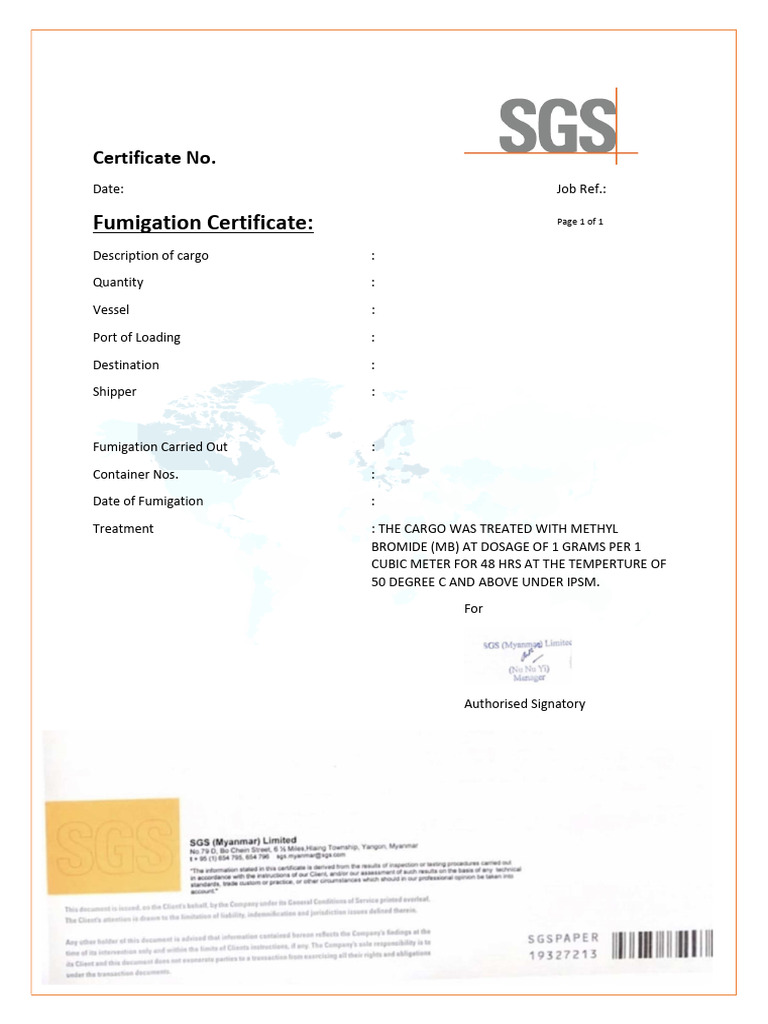 Fumigation Format | PDF