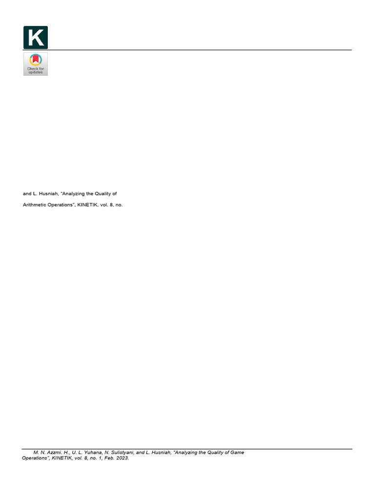 Analyzing The Quality Of Game Based Assessment Design In Basic