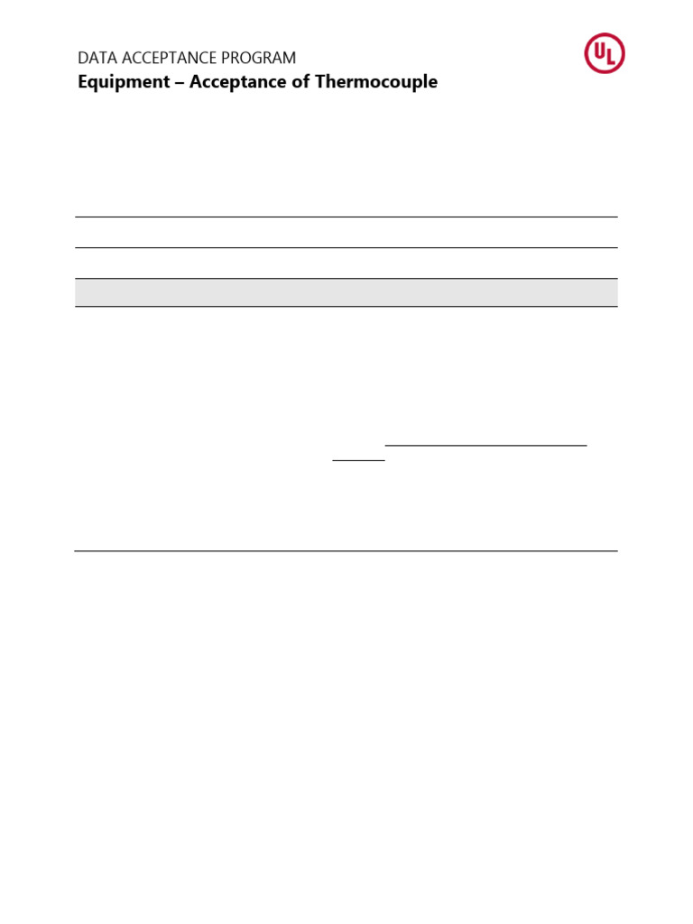 00-OP-C0037-V10.0 - Equipment - Acceptance of Thermocouple | PDF ...