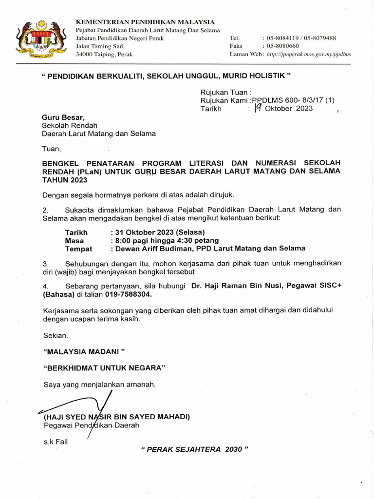 BENGKEL PENATARAN PROGRAM LITERASI DAN NUMERASI SEKOLAH RENDAH (PLaN) | PDF