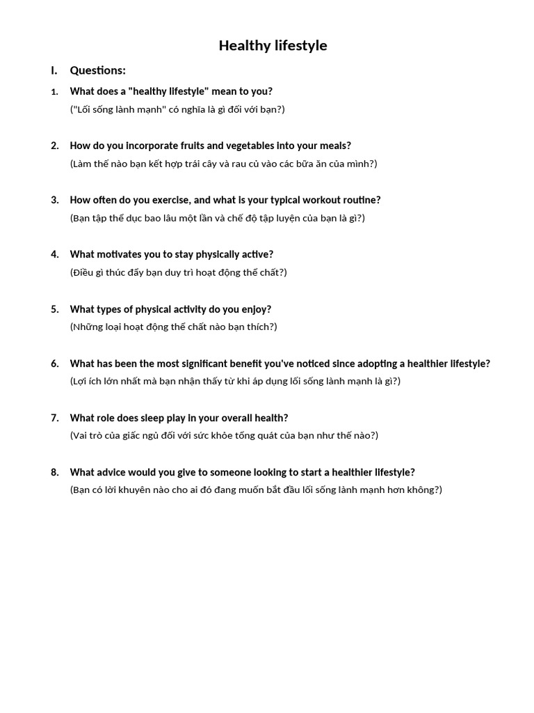 Healthy Lifestyle | PDF
