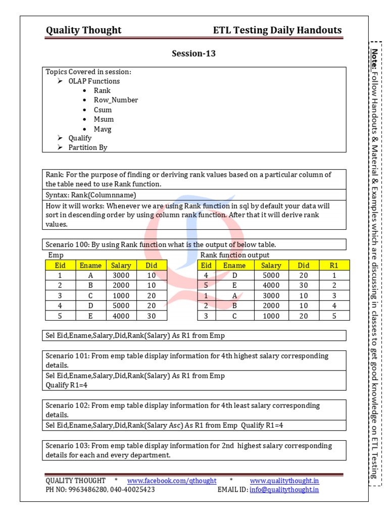 Handouts -13 (OLAP Fun) | PDF | Computing | Databases