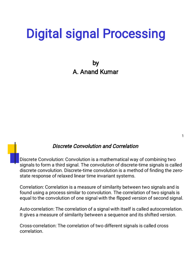 Lecture 04 | PDF | Convolution | Autocorrelation