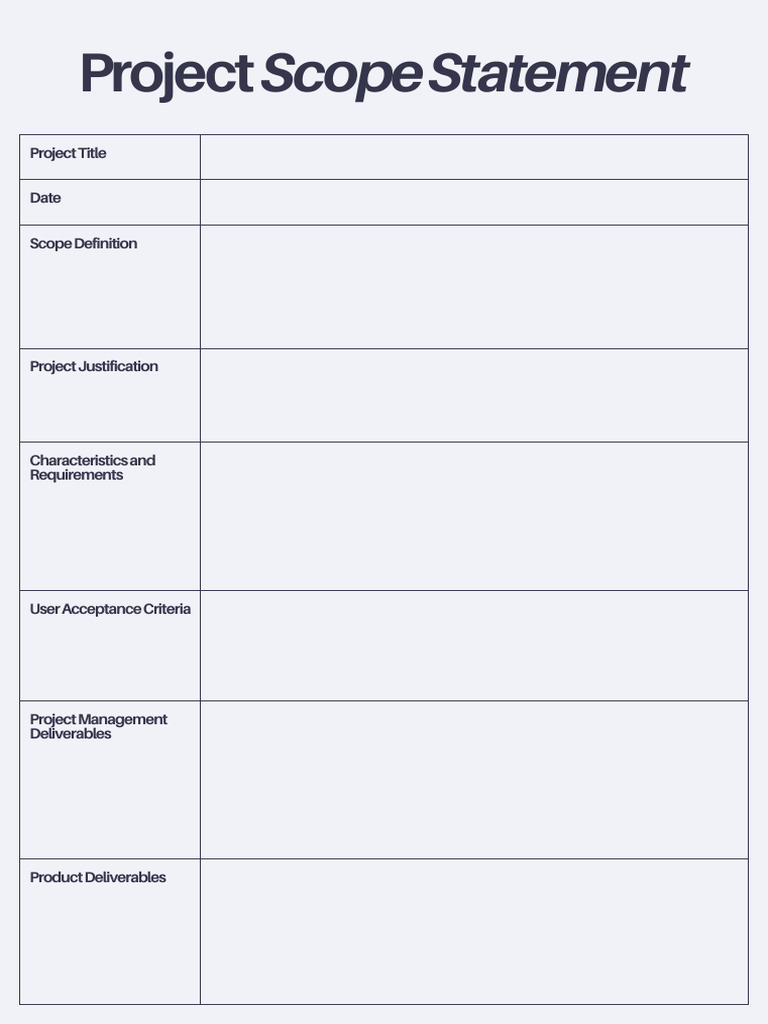 Dark Purple Simple Project Scope Statement Document PDF | PDF | Computers | Technology & Engineering