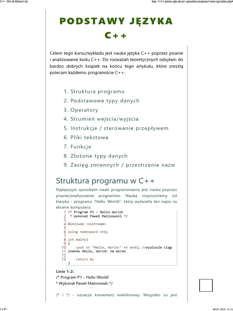 podstawy c++ | PDF