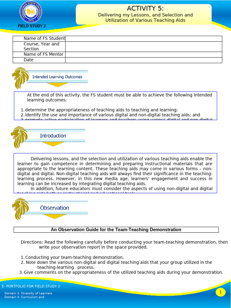 FS2 Activity-5 | PDF | Teachers | Learning