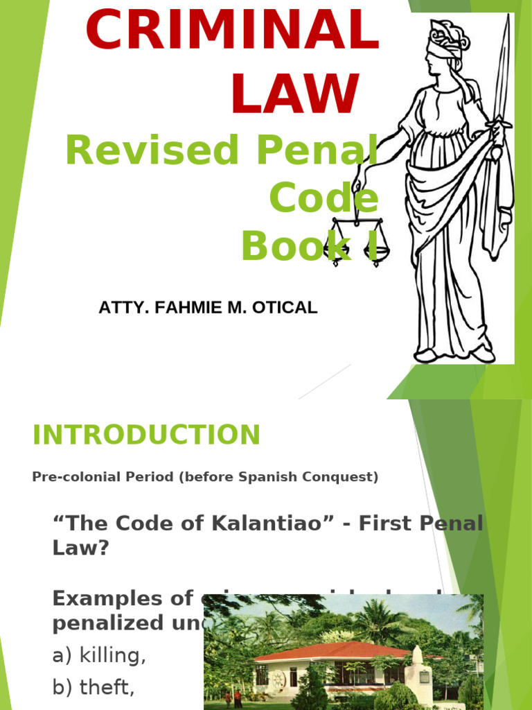 Criminal Law RPC Book 1 Fahmie M. Otical | PDF | Domestic Violence ...