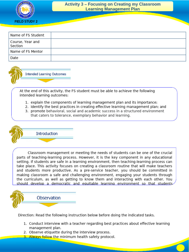 FS2_Activity-3 | PDF | Classroom Management | Curriculum