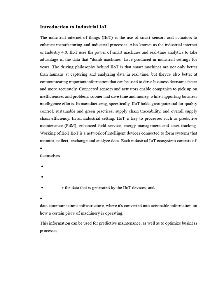 Introduction to Industry 4.0 and IIoT | PDF | Internet Of Things ...