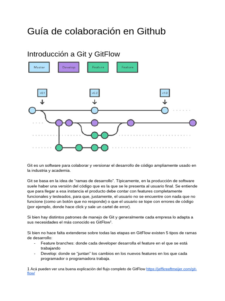 Guía de uso de Git y GitFlow en Github | PDF | Informática | Software