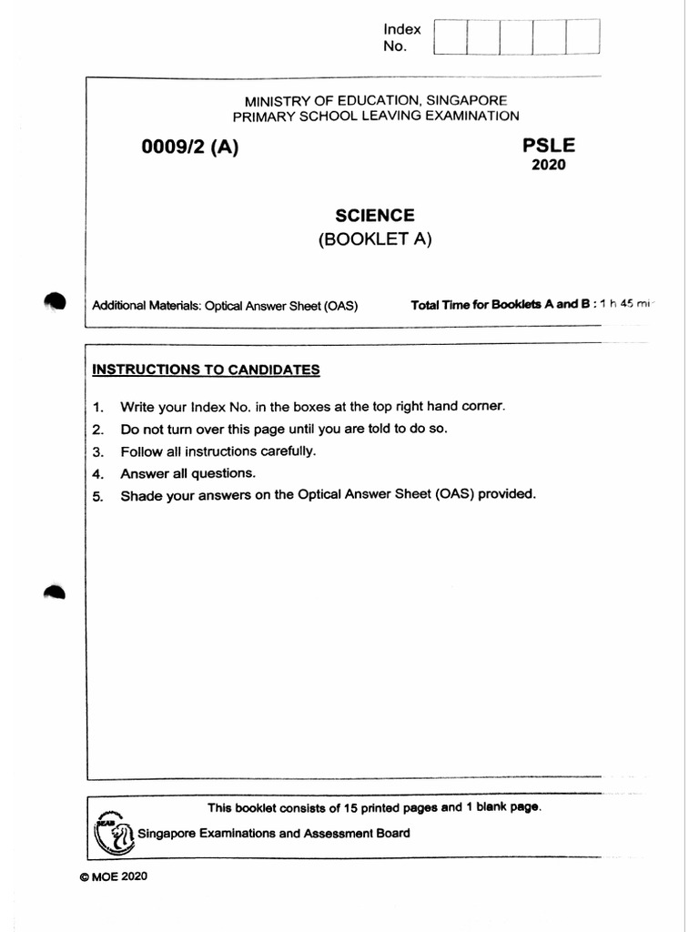 Psle 2020 Science | PDF