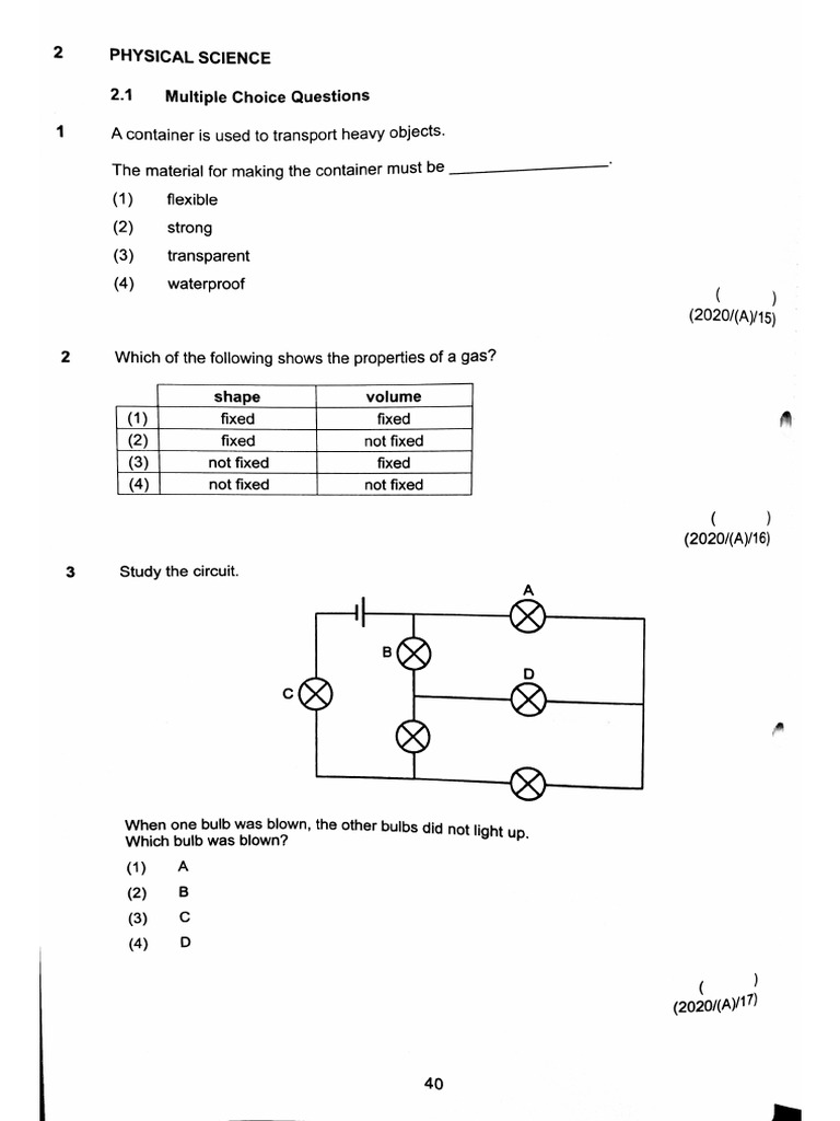 PSLE 2018-2021 MCQ Binder | PDF
