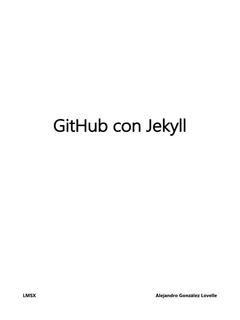 Git Hub Con Jekyll | PDF