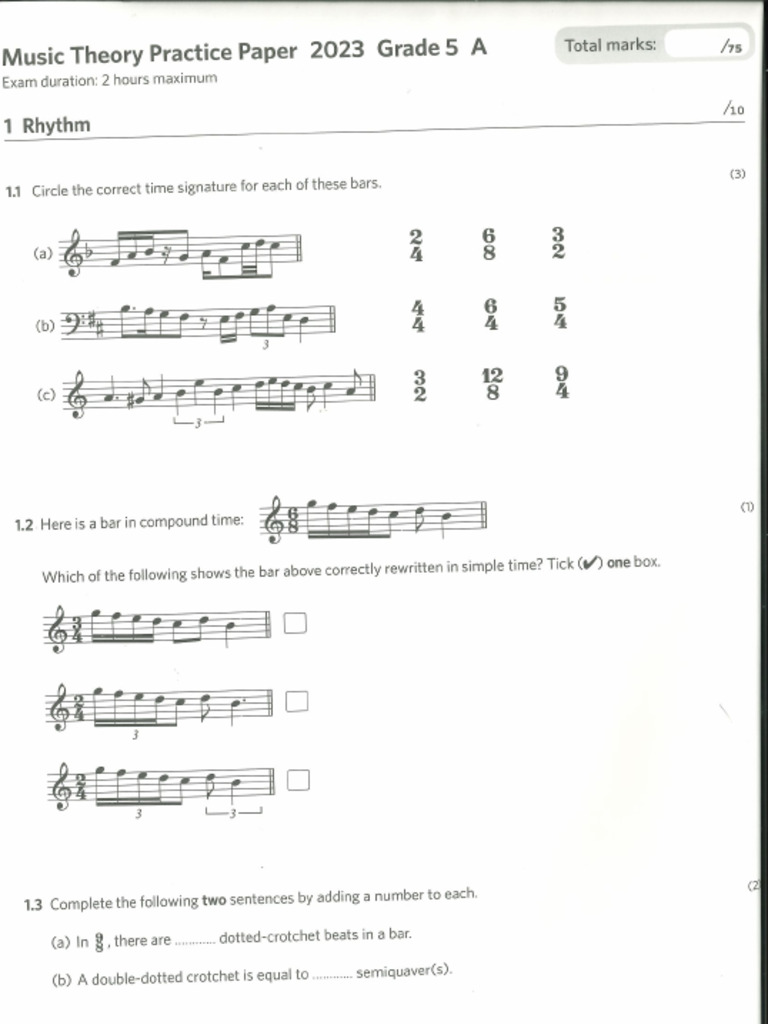 Grade 5 Music Theory | PDF