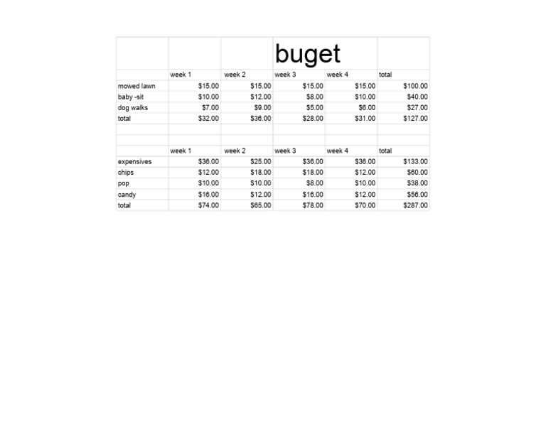 Budget - Sheet1 | PDF