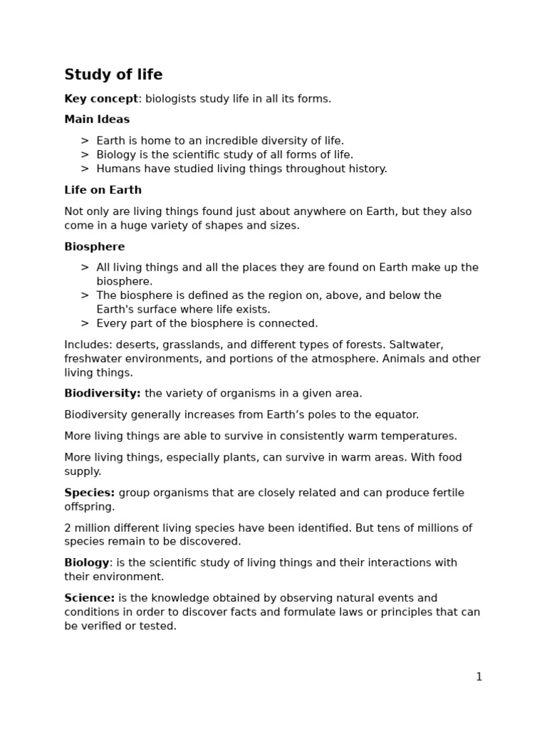 Study of Life | PDF | Hypothesis | Electron Microscope