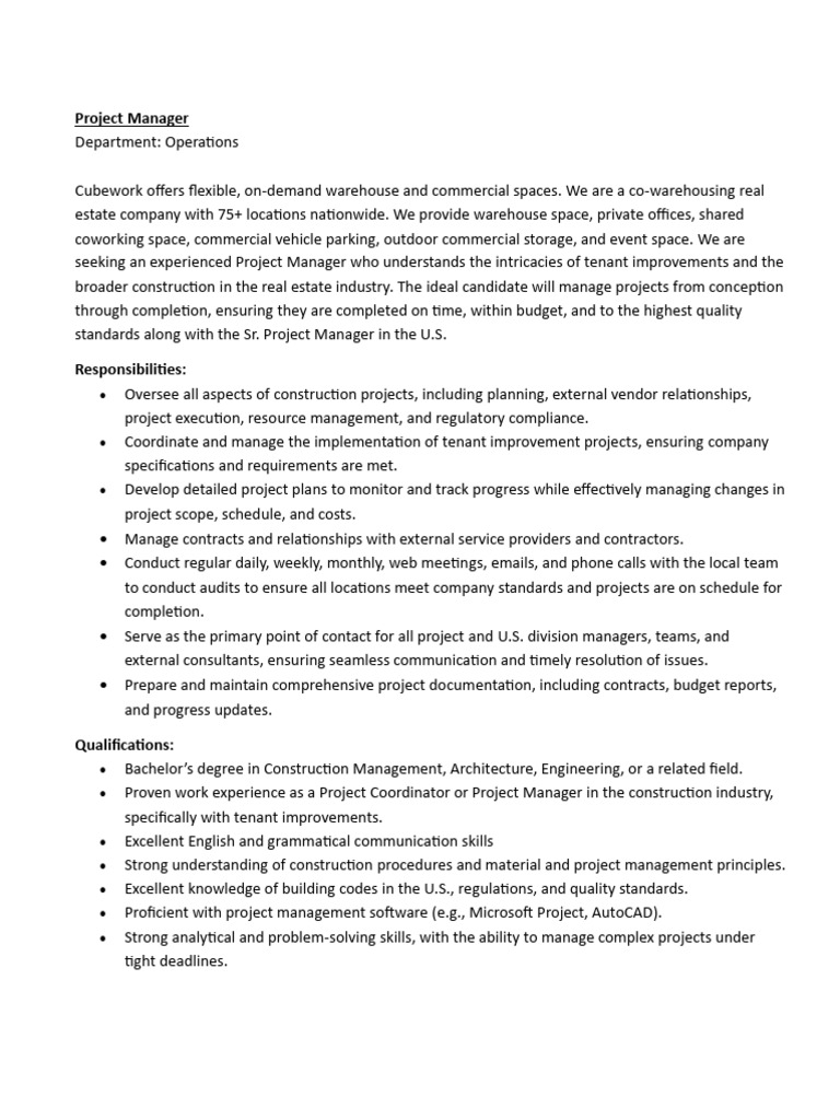 Project Manager | PDF | Project Management | Construction Management