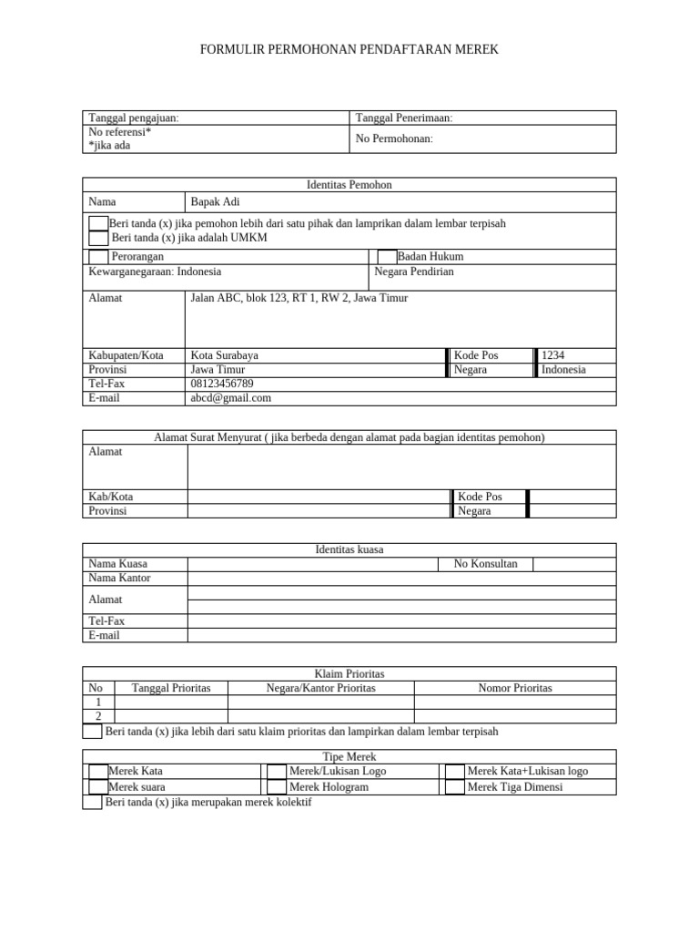 Formulir Pengajuan | PDF