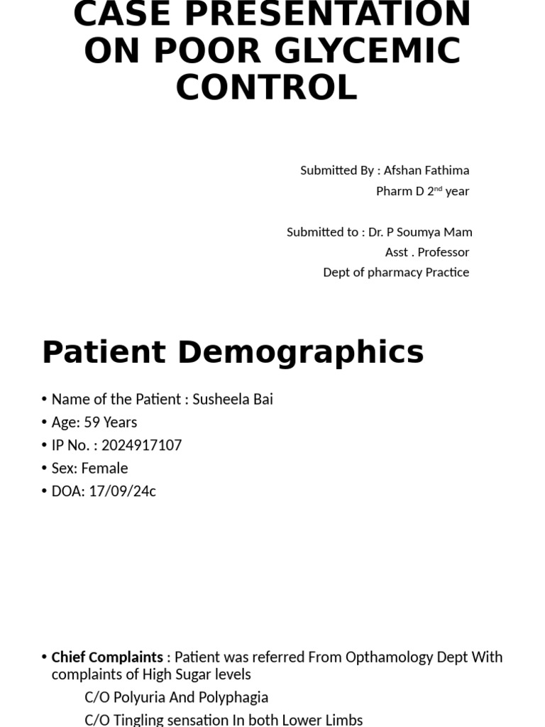 Case Presentation On Poor Glycemic Control | PDF | Diabetes | Diabetes ...