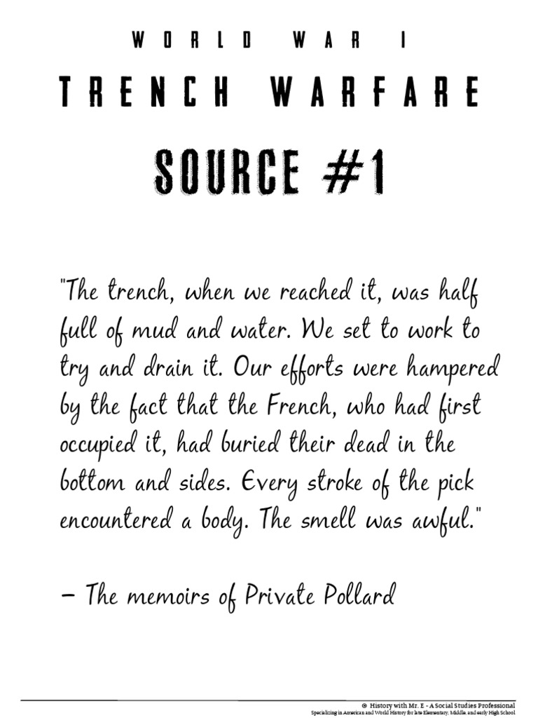 WWI Trench Life for Students | PDF