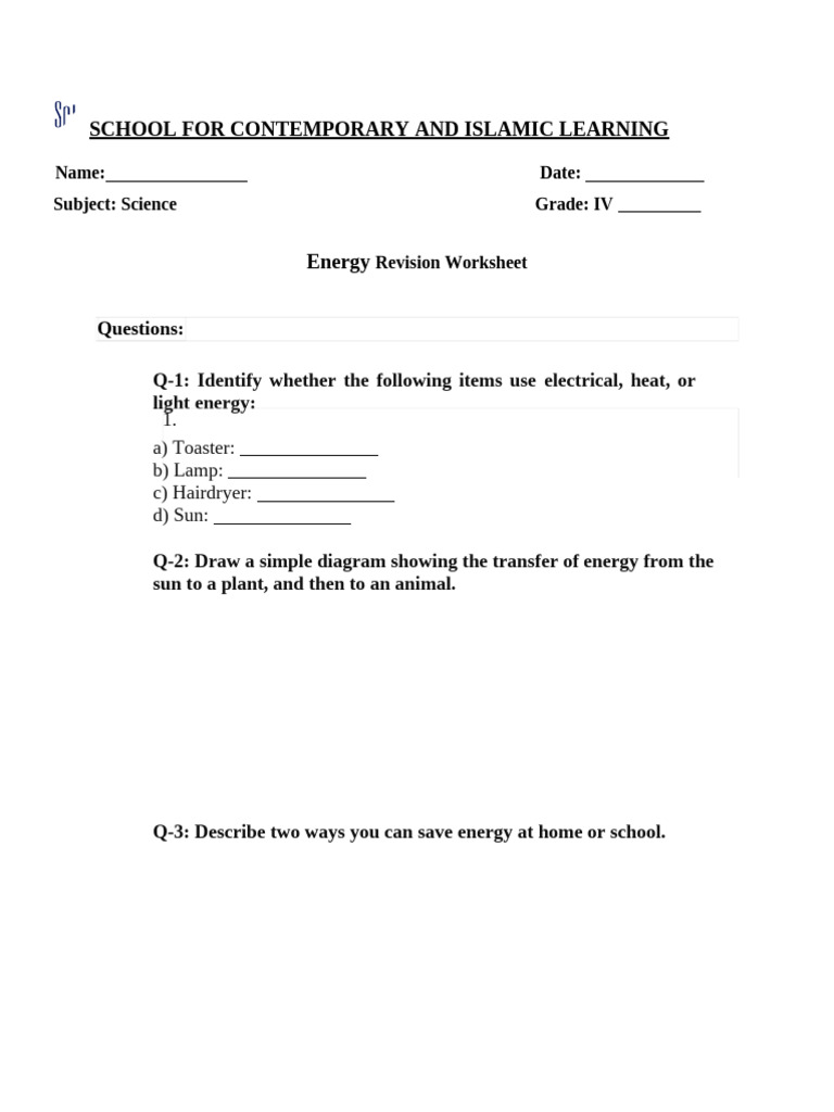 Science Revision Worksheets | PDF | Foods | Ecosystem