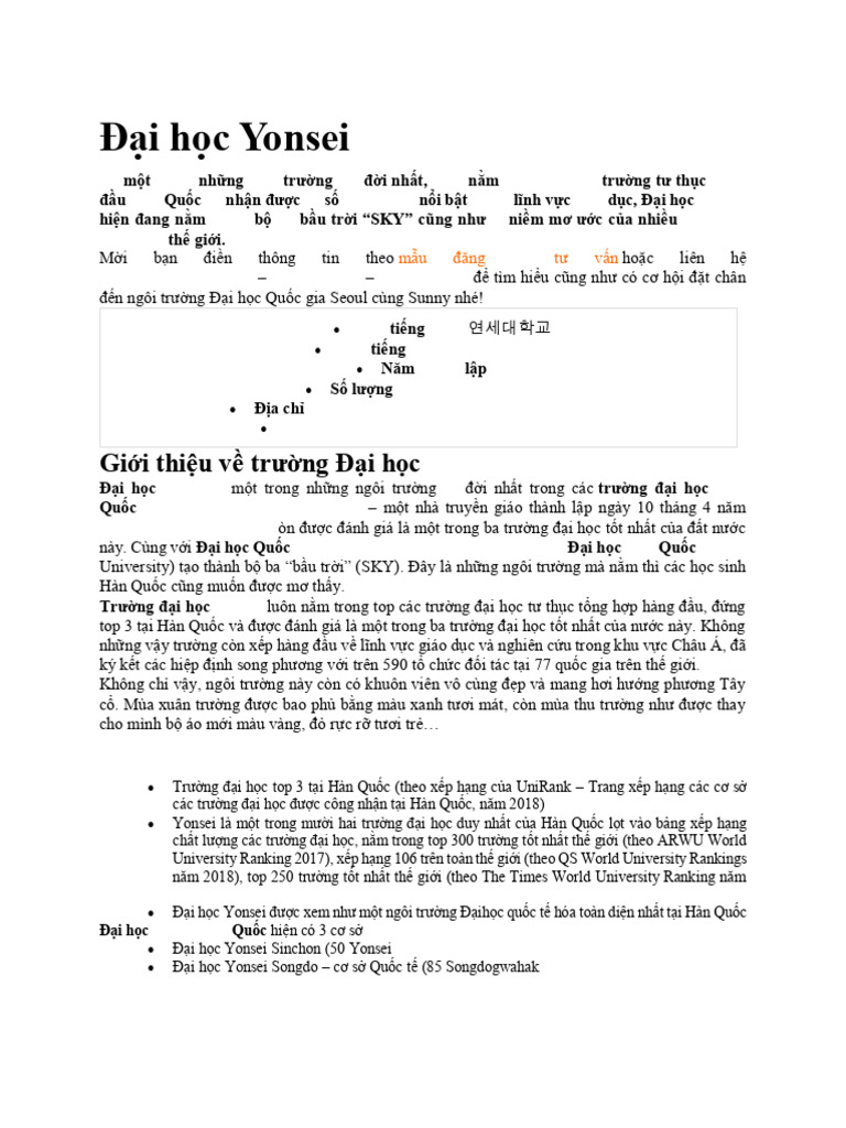 Tài liệu du học Hàn Quốc - Yonsei | PDF