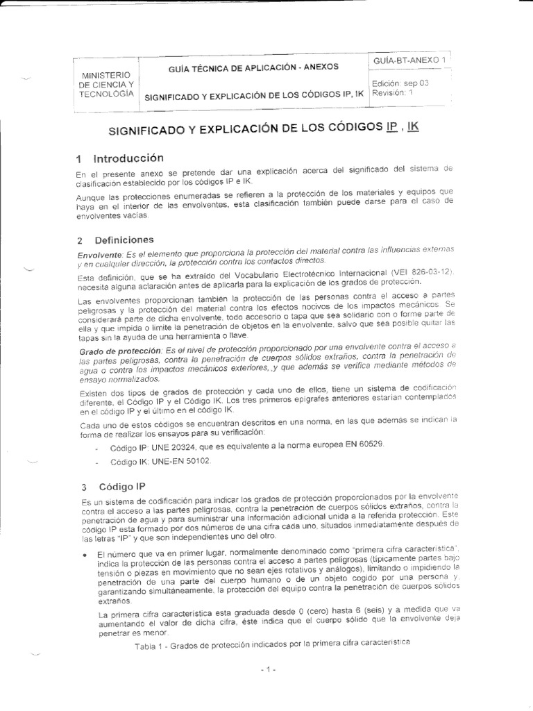 Significado Explicacion CodigosIP IK | PDF