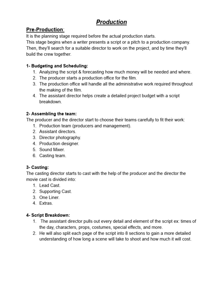 Production Final | PDF | Film Director | Filmmaking