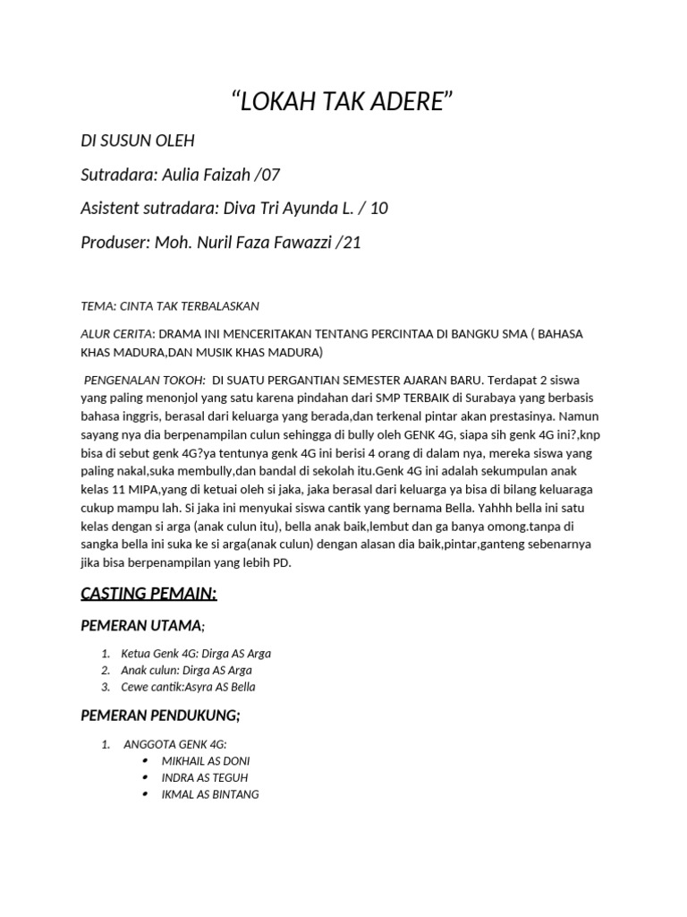 NASKAH 'Punya Dek Ais'-1-1 | PDF