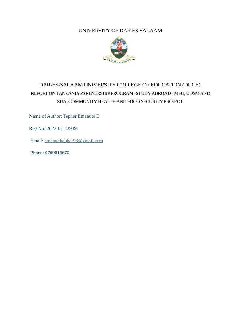 Emanuel Tpp Report | PDF