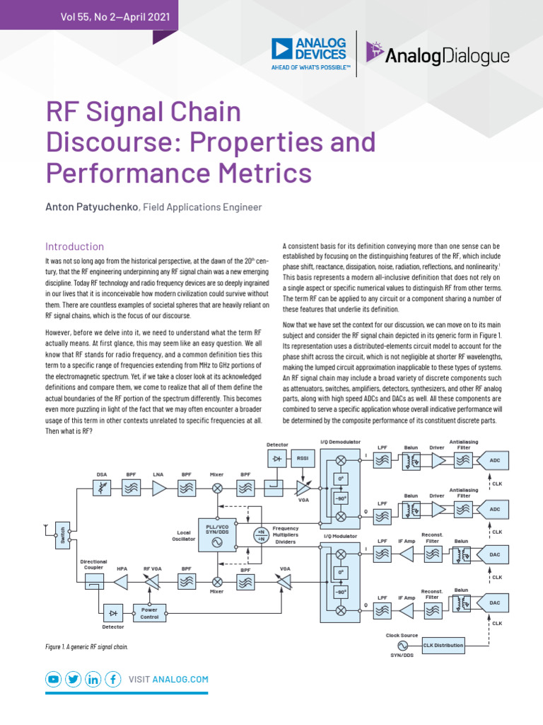 RF Signal Chain: Properties & Metrics | PDF | Bandwidth (Signal Processing) | Electricity