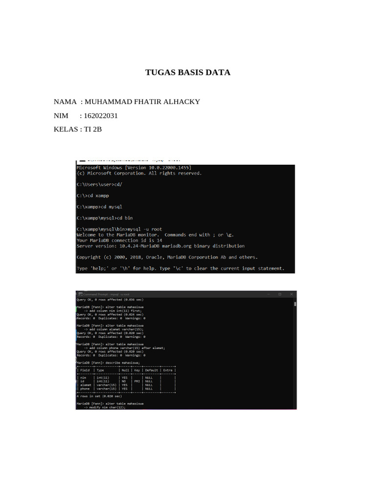 Tugas Basis Data Muhammad Fhatir | PDF