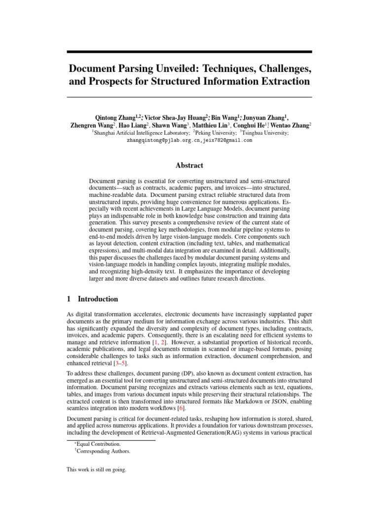 Document Parsing Unveiled Techniques, Challenges, and Prospects For Structured Information ...