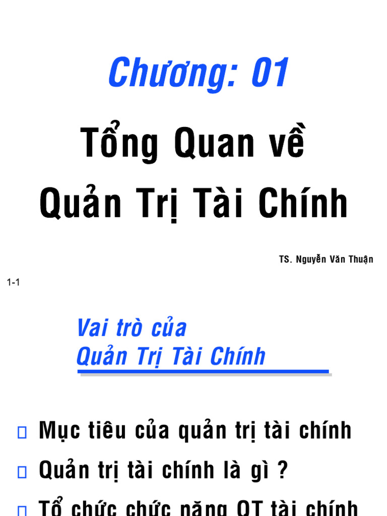 C01 - Tổng Quan về QTTC | PDF