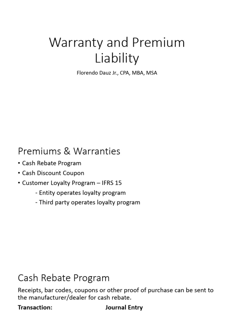 Warranty and Premium Liability | PDF